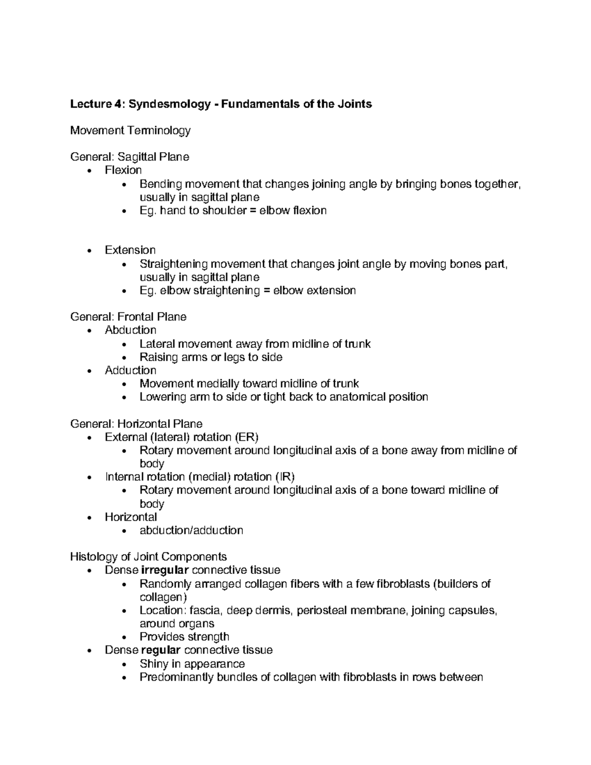 SYNDESMOLOGY - JOINTS - Lecture 4: Syndesmology - Fundamentals of the ...