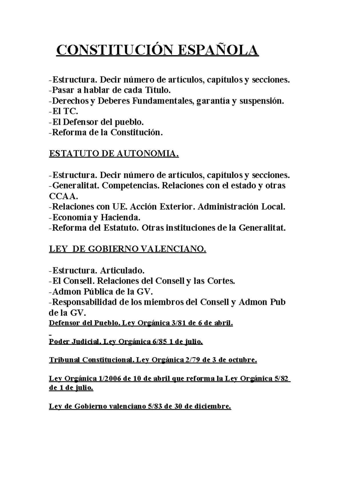 Esquema Propio Ce 9 Resumen ConstituciÓn EspaÑola Estructura