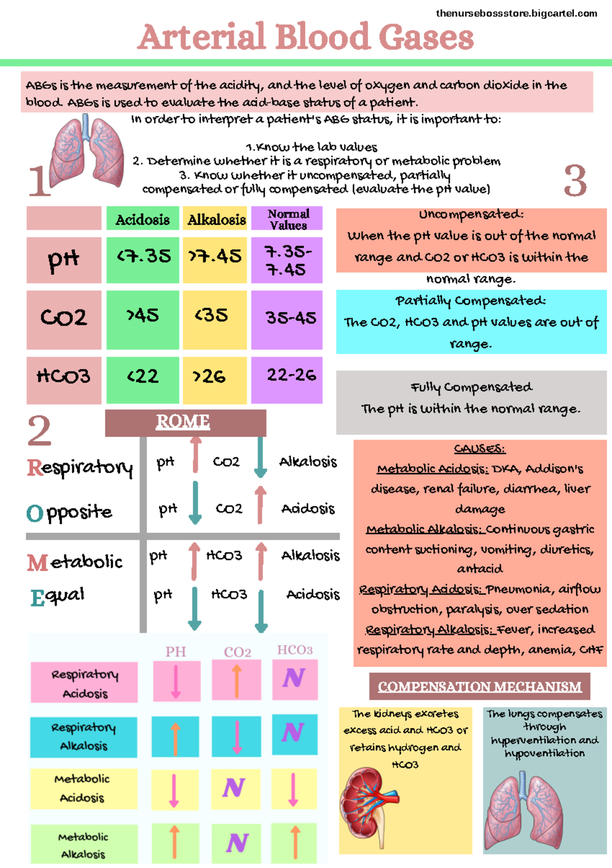 Arterial blood gas levels chart - Arterial Blood Gases ABGs is the ...