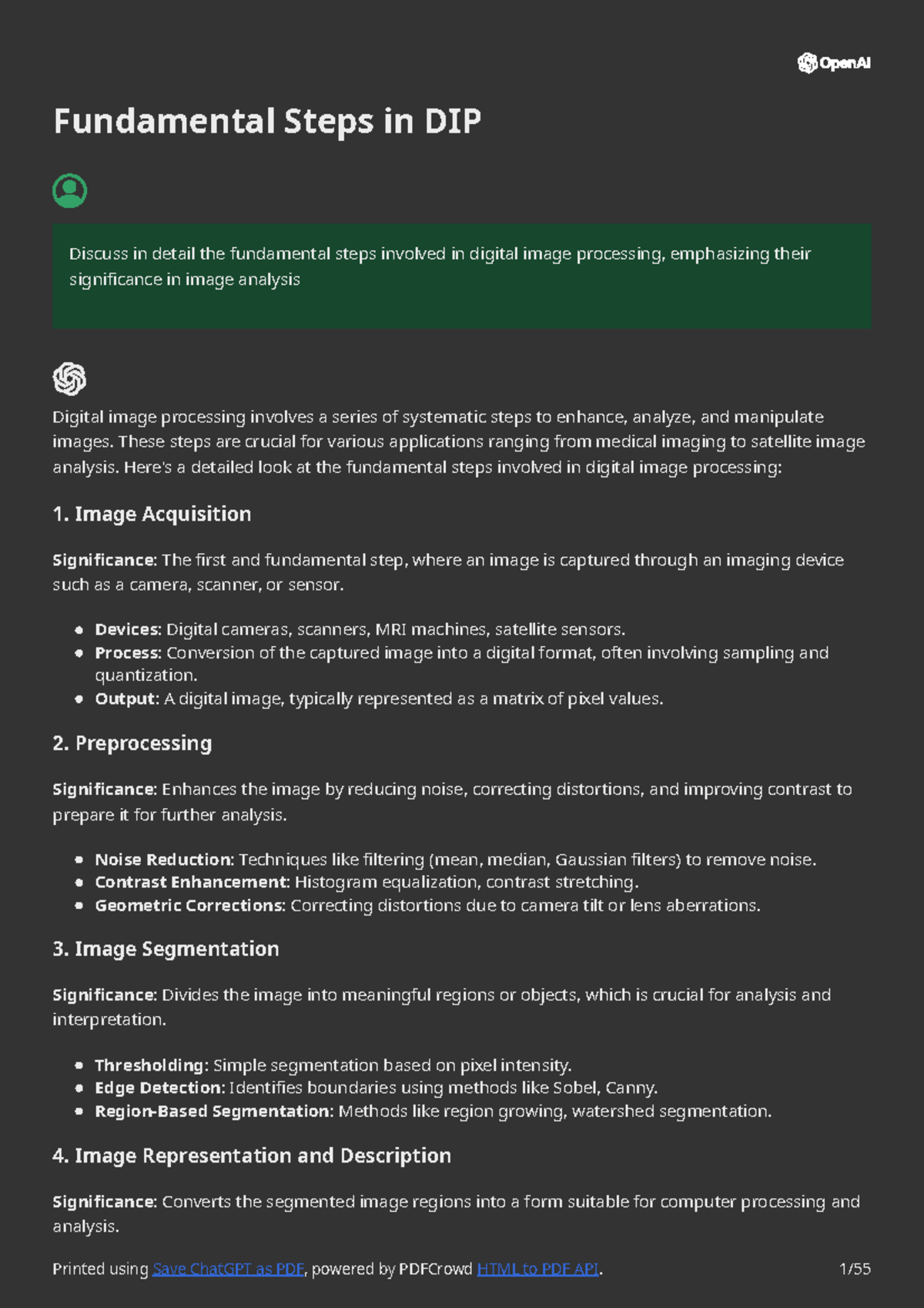 15 marks answers - Fundamental Steps in DIP Digital image processing involves a series of ...