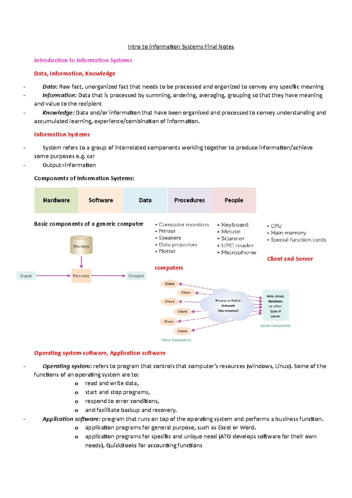 Intro To Information Systems Final Notes Intro To Information Systems Final Notes Introduction