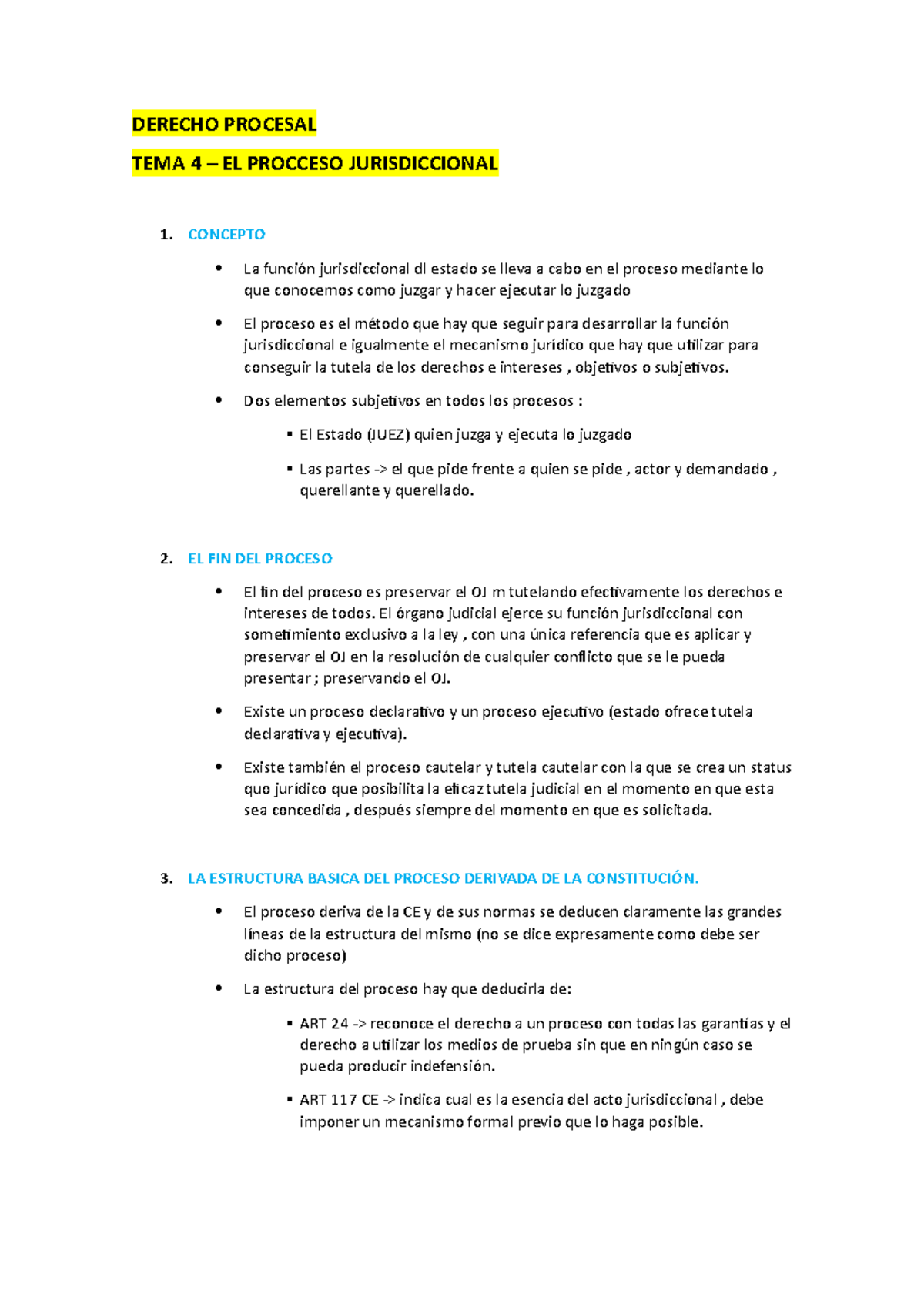 T4- Proceso Jurisdiccional^ Clases DE Proceso^ Concepto Y FIN ...