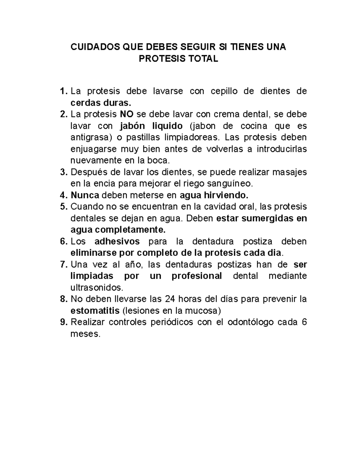 Cuidados QUE Debes Seguir SI Tienes UNA Protesis Total - CUIDADOS QUE ...