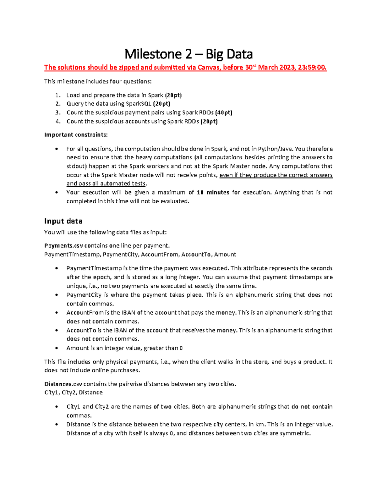 2ID70 2022 Milestone 2 - Description Doc - Milestone 2 – Big Data The ...