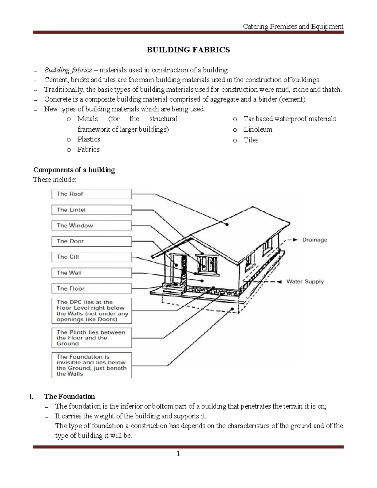 Building fabrics - ₋ Traditionally, the basic types of building ...