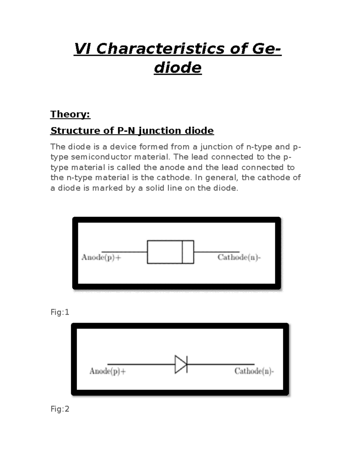 Engineering Physics Practical :VI Characteristics of Ge-diode - VI ...