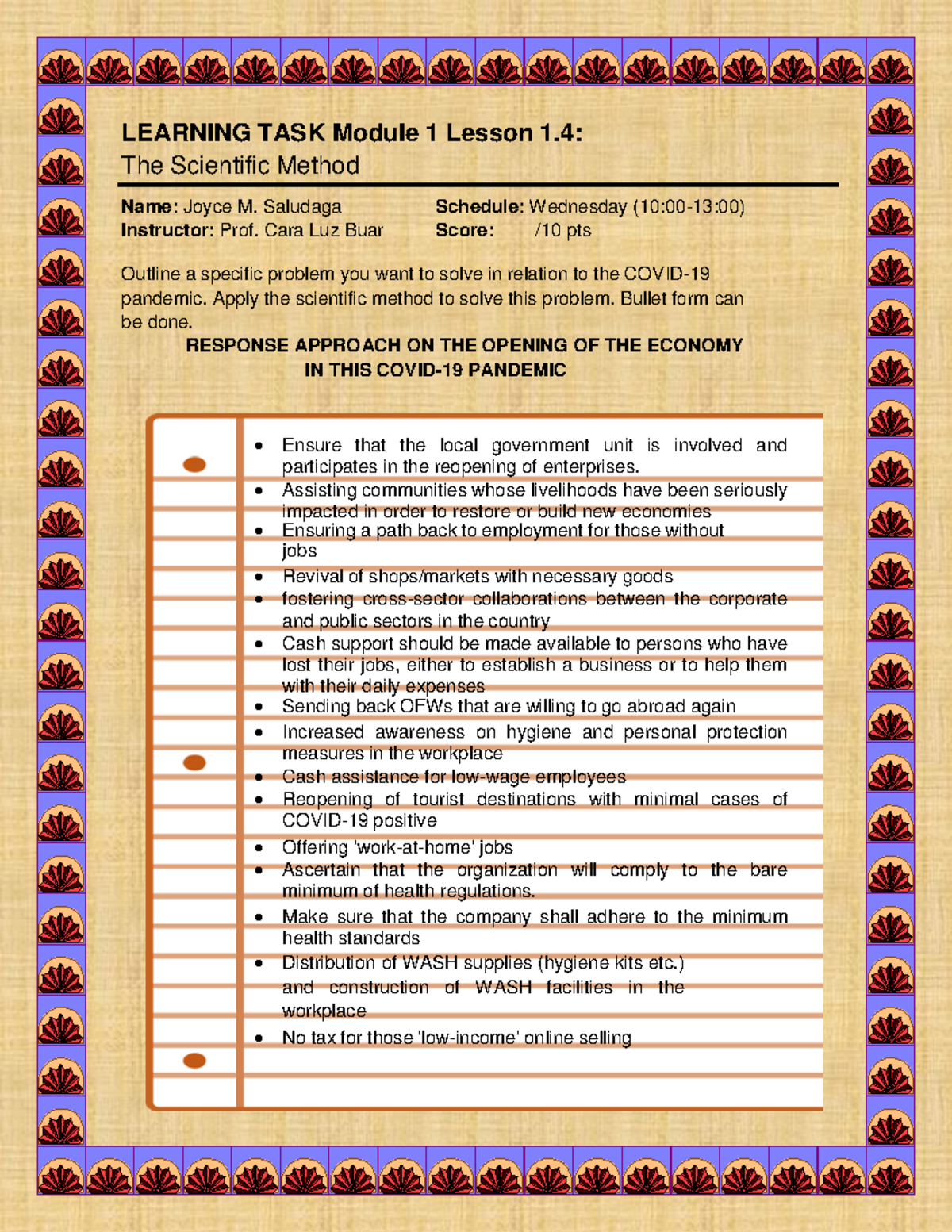 N379 Saludaga Learning Task 1 - LEARNING TASK Module 1 Lesson 1: The ...