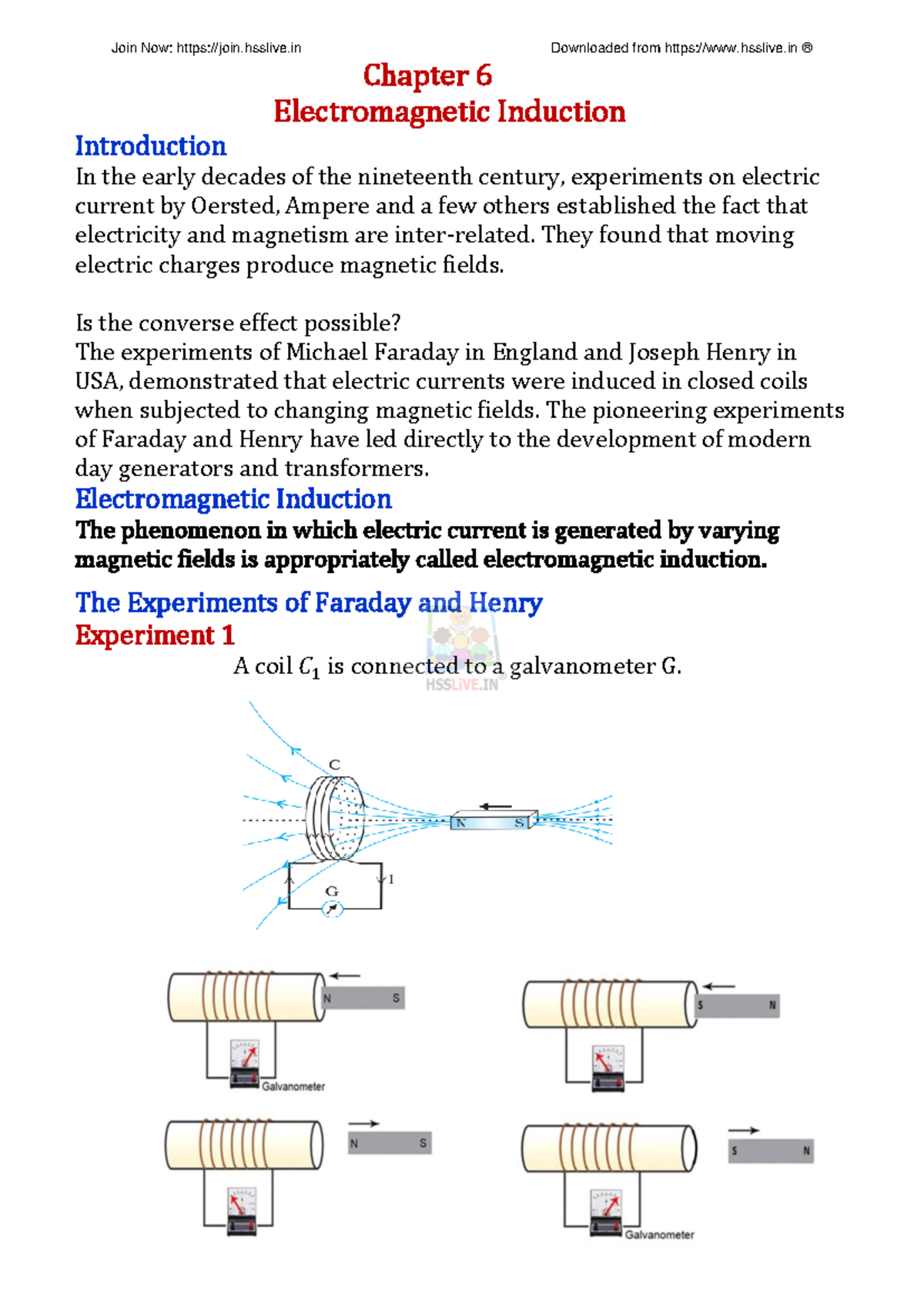 Hsslive Plus two Chapter 6-2024 - Chapter 6 Electromagnetic Induction ...