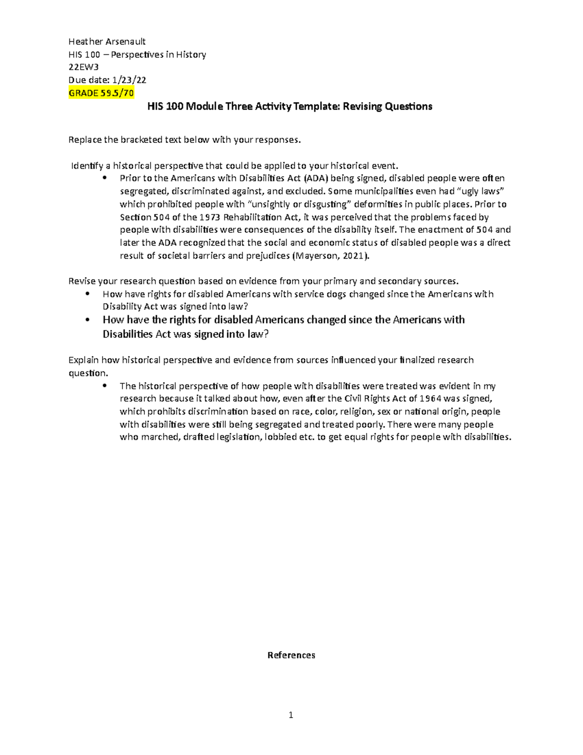 HIS 100 Module Three Activity Revising Questions - Heather Arsenault ...