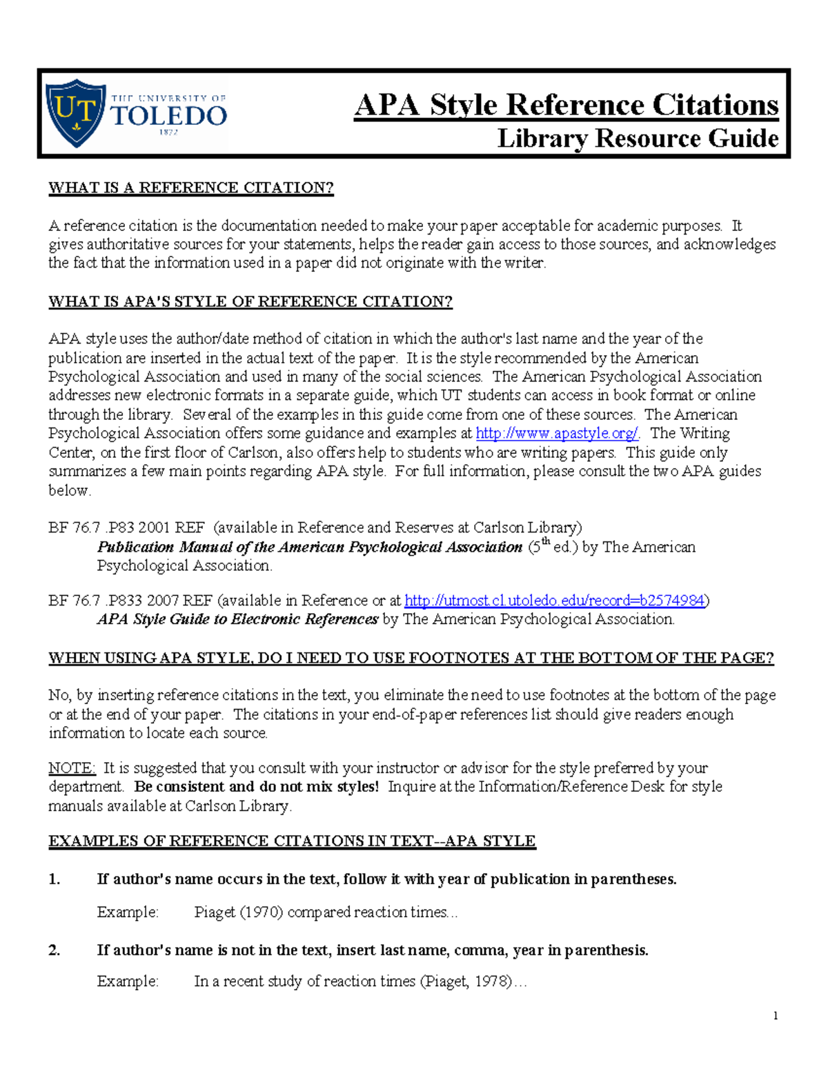Apastyle APA Style Reference Citations Library Resource Guide WHAT IS