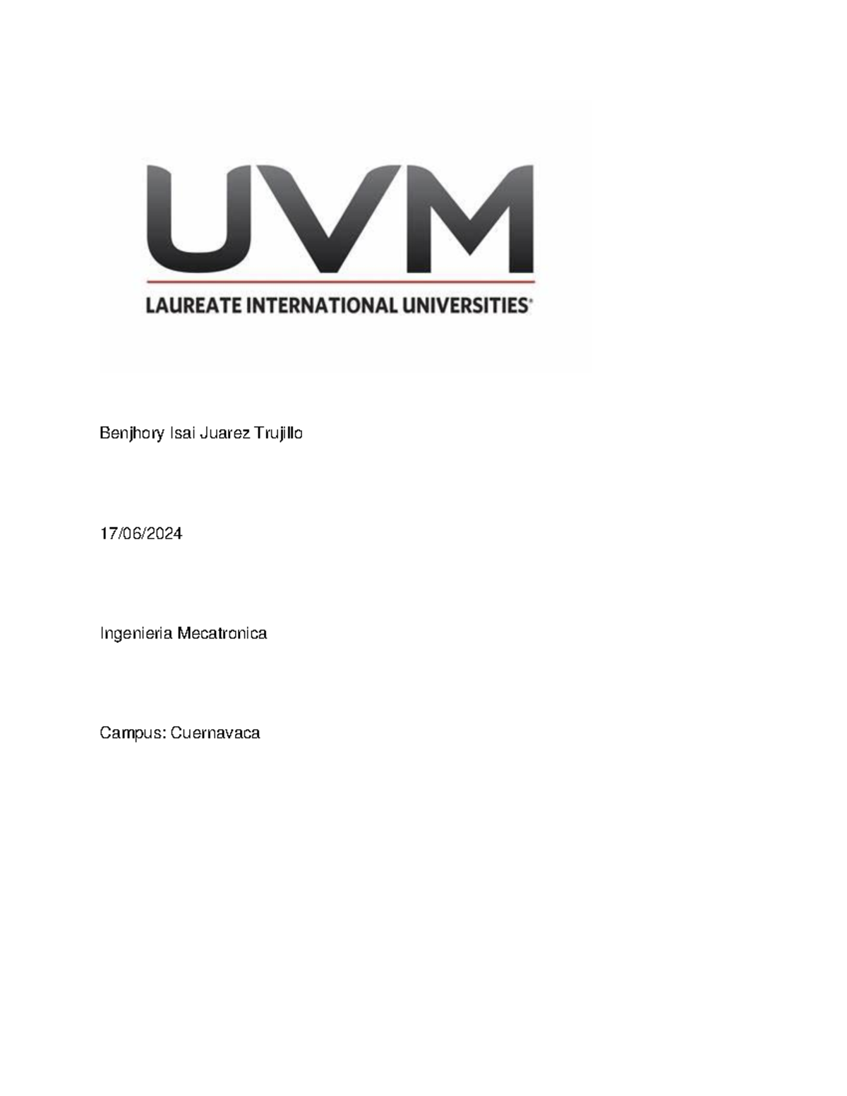 A#13 BIJT - Benjhory Isai Juarez Trujillo 17/06/ Ingenieria Mecatronica ...