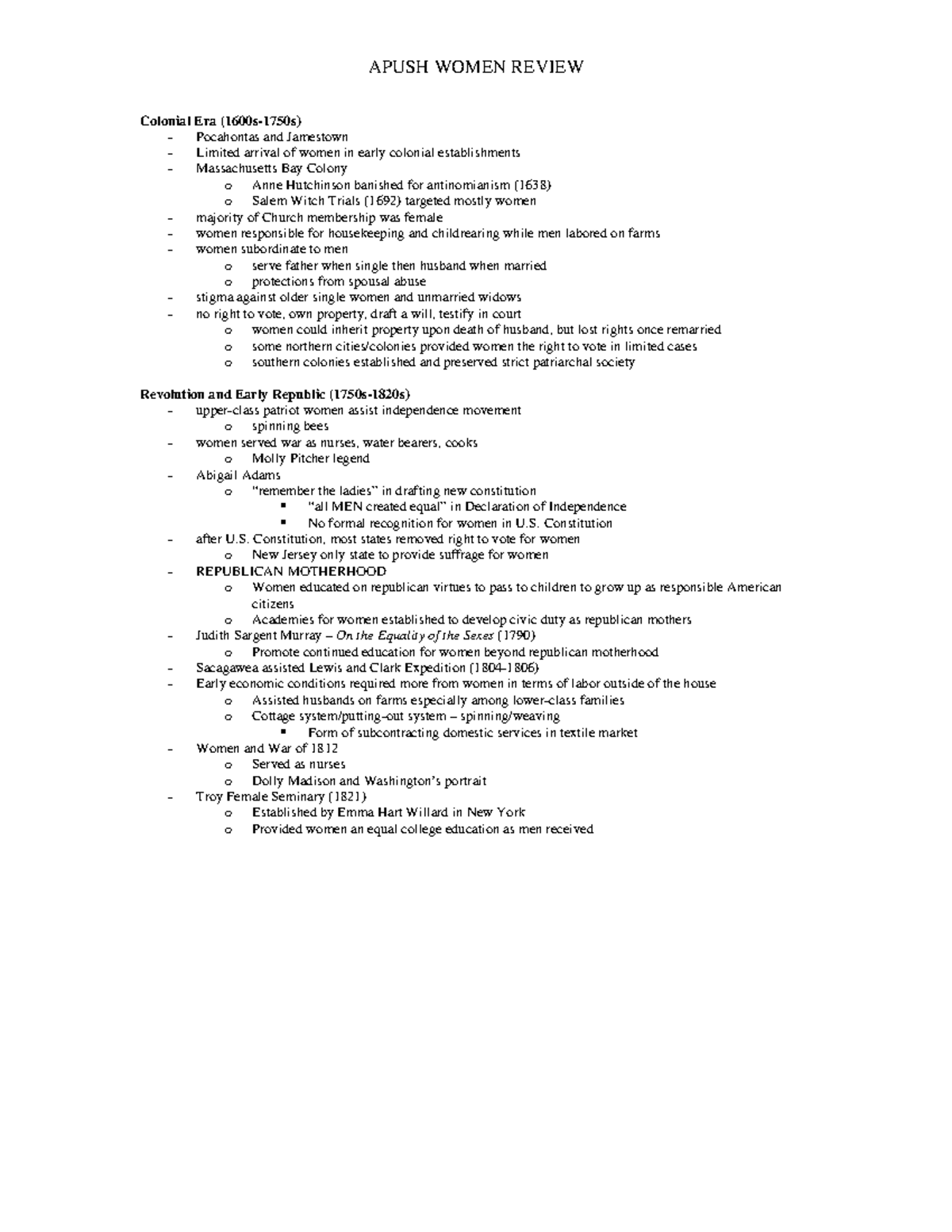 Theme- Women in US History - Colonial Era (1600s-1750s) - Pocahontas ...