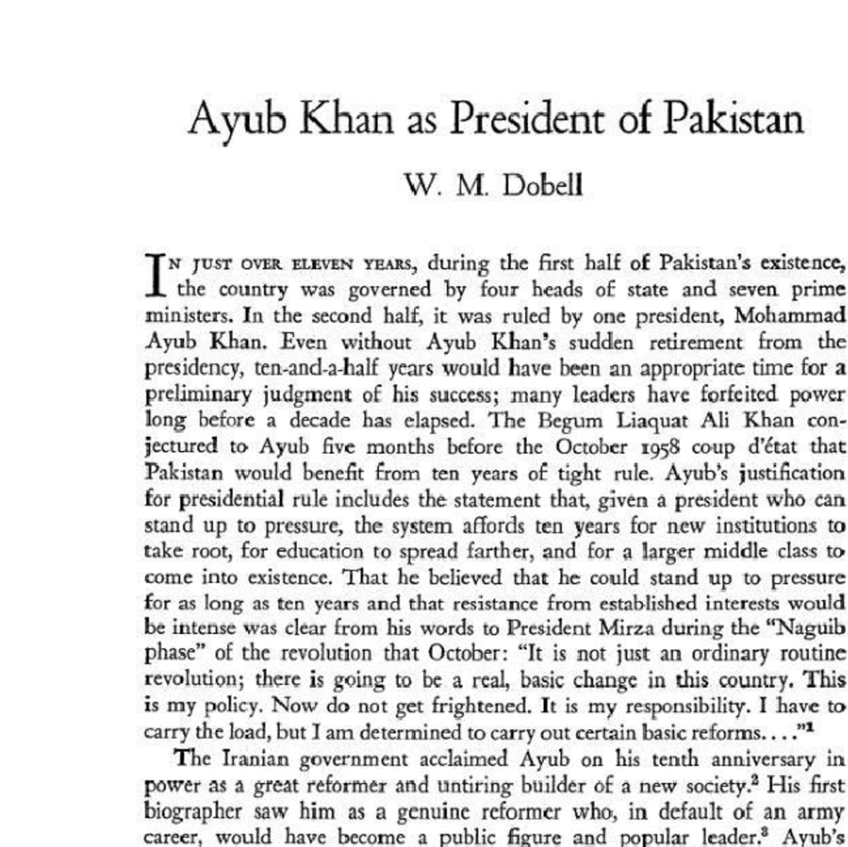 Ayub Khan as President Of Pakistan - Pakistan Studies - Studocu