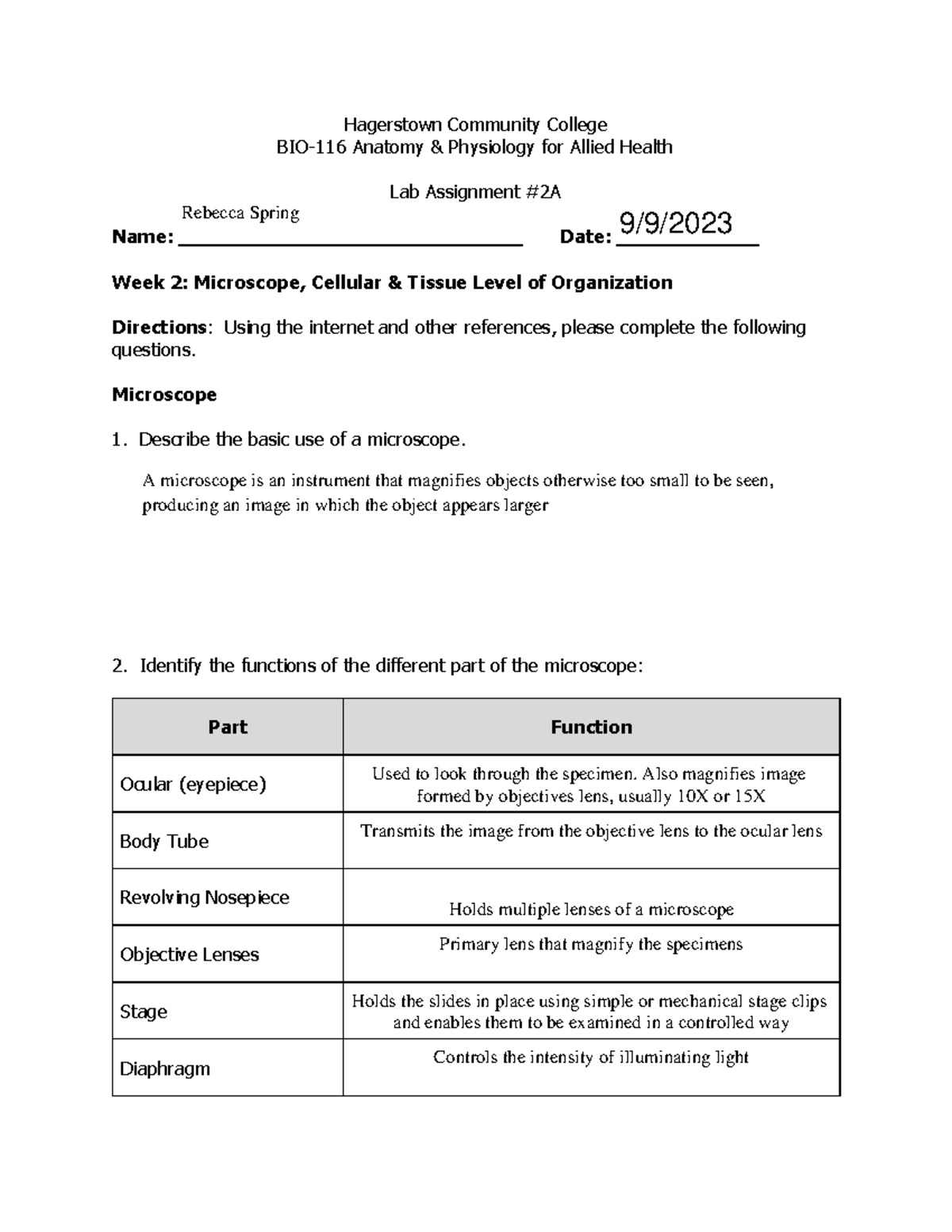 Lab Activity - Microscope Fillable Form - Hagerstown Community College ...