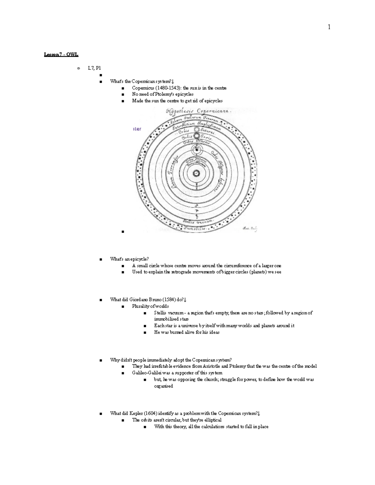 Astronomy Final Exam - Lesson 7 - OWL L7, P What's the Copernican ...