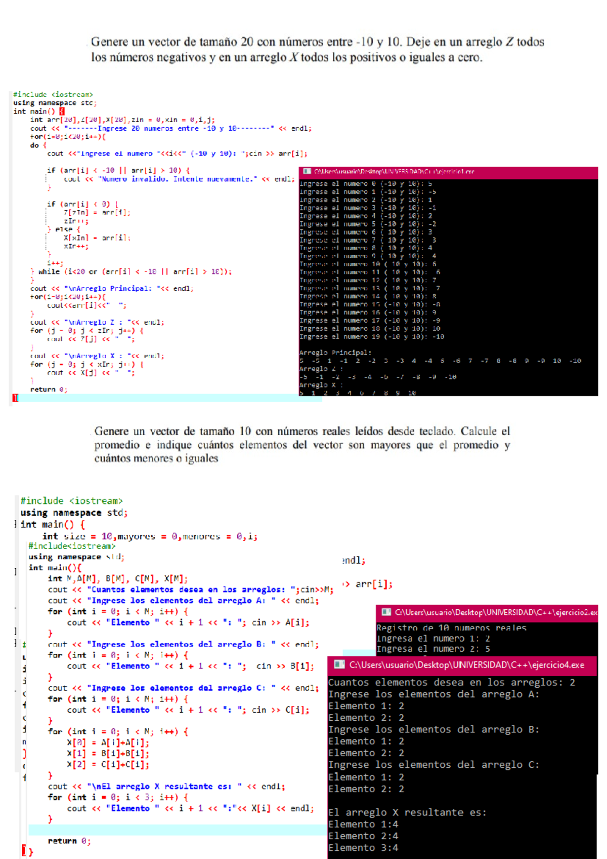 Ejercicios DE Arreglos Unidimesionales - Fundamentos De Programación - Studocu