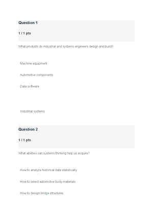 IE Quizzes - IE QUIZZES QUIZ 1 1. WHAT PRODUCTS DO INDUSTRIAL AND ...