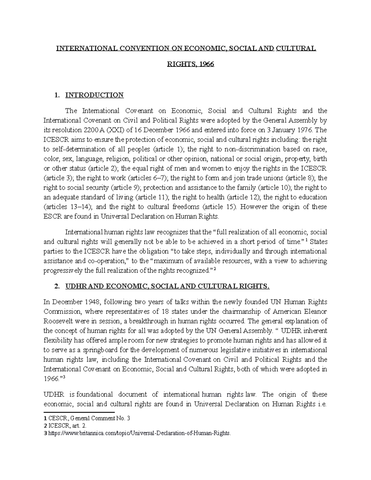 Icescr - INTERNATIONAL CONVENTION ON ECONOMIC, SOCIAL AND CULTURAL ...