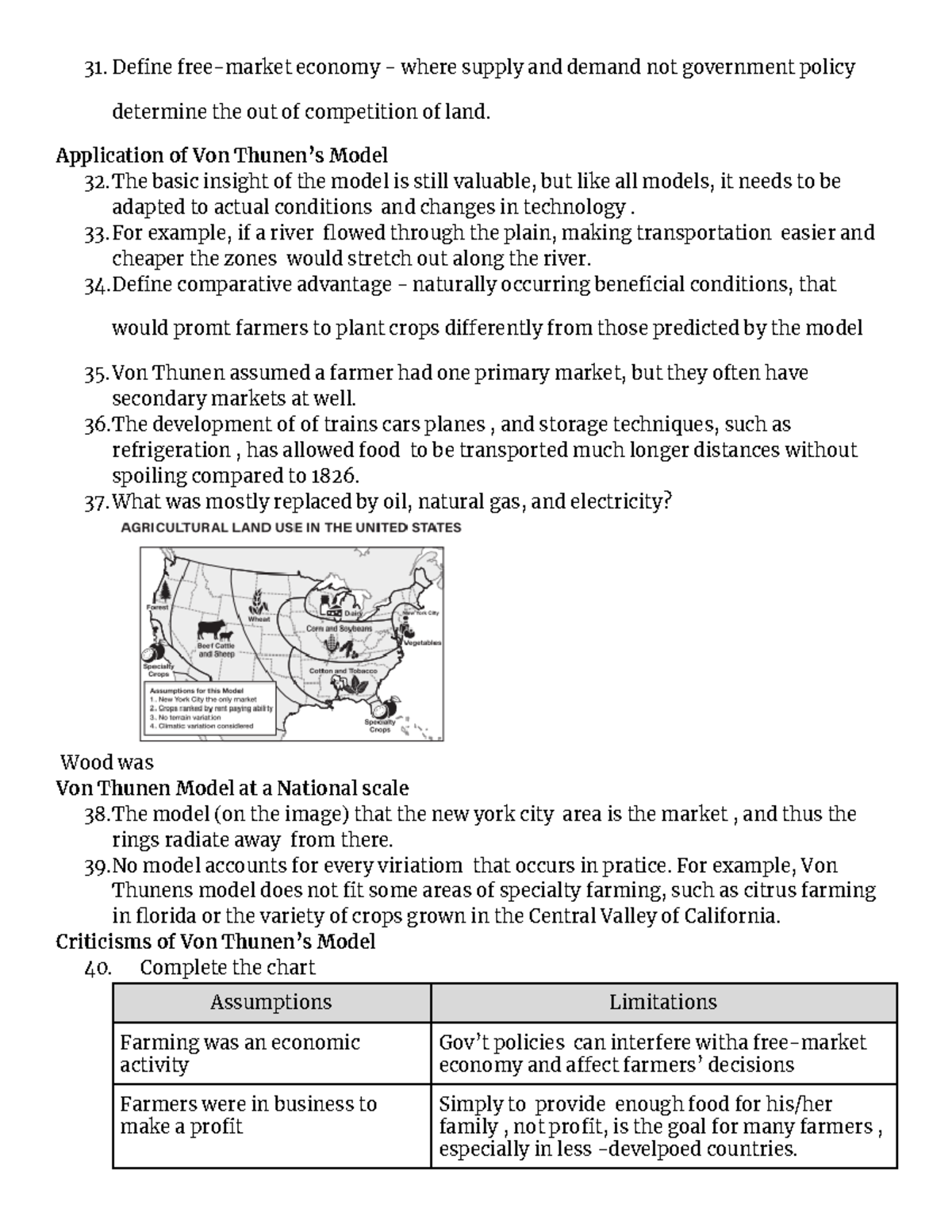 Amsco Unit 5 - Ch 13 Reading Guide -Spatial Arrangment of Agriculture ...