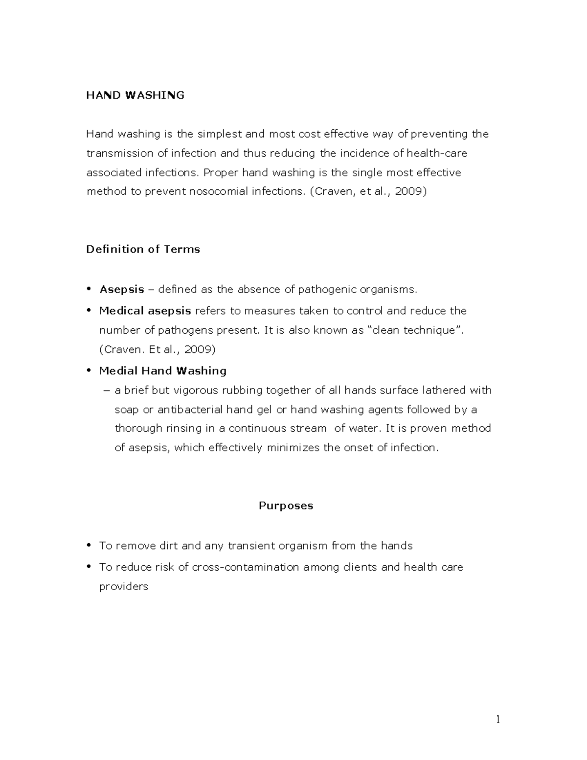 Handwashing - Nursing - HAND WASHING Hand washing is the simplest and ...