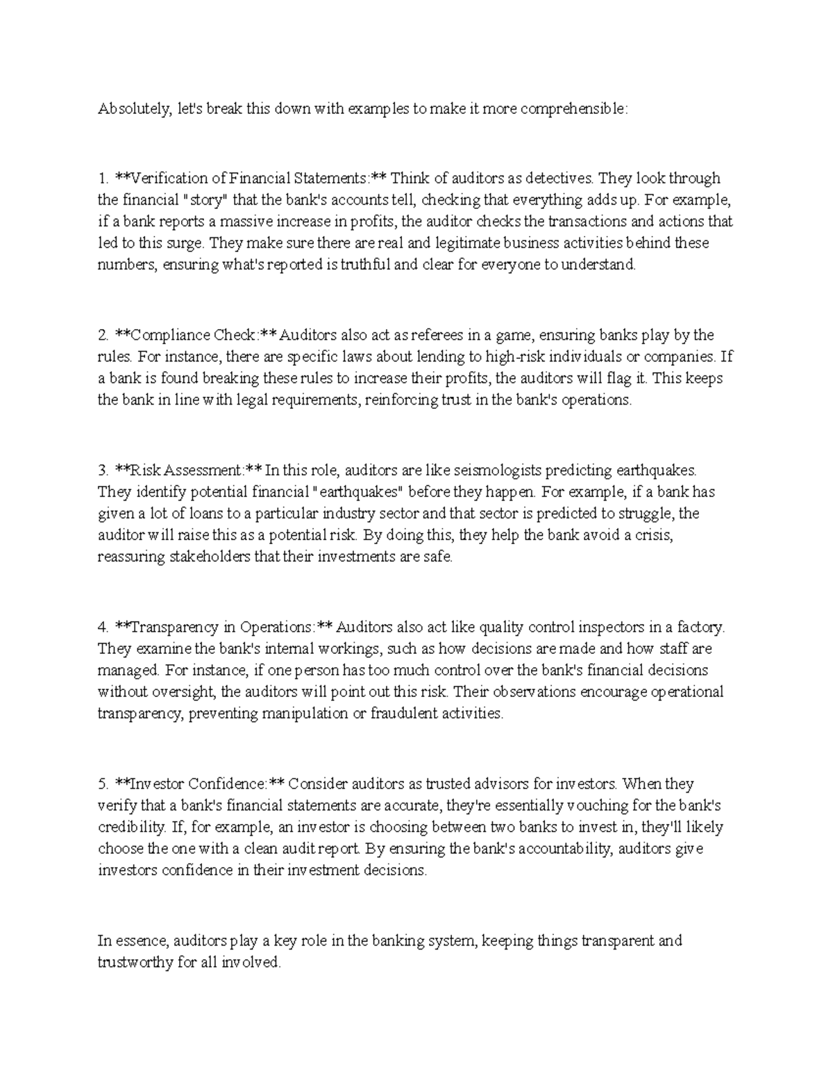 Audit Assignment - easy - Absolutely, let's break this down with ...