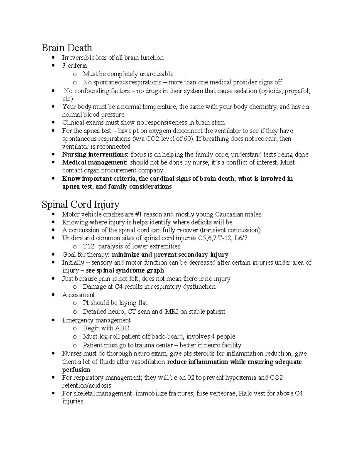 Brain Death Med-Surg 3 - NUR4120 - NSU - Studocu