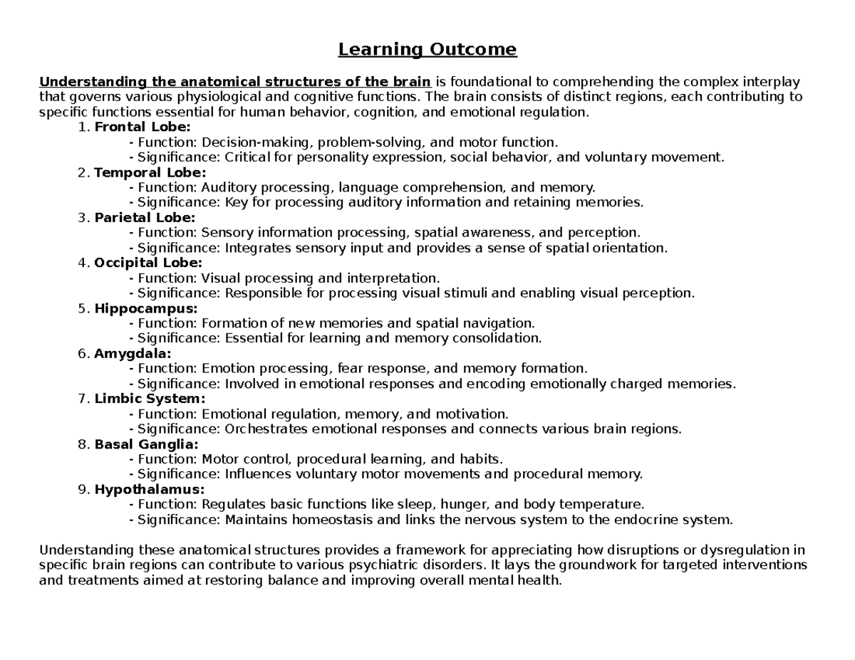 PMH 812 Module 1 Learning Outcome - Learning Outcome Understanding the ...