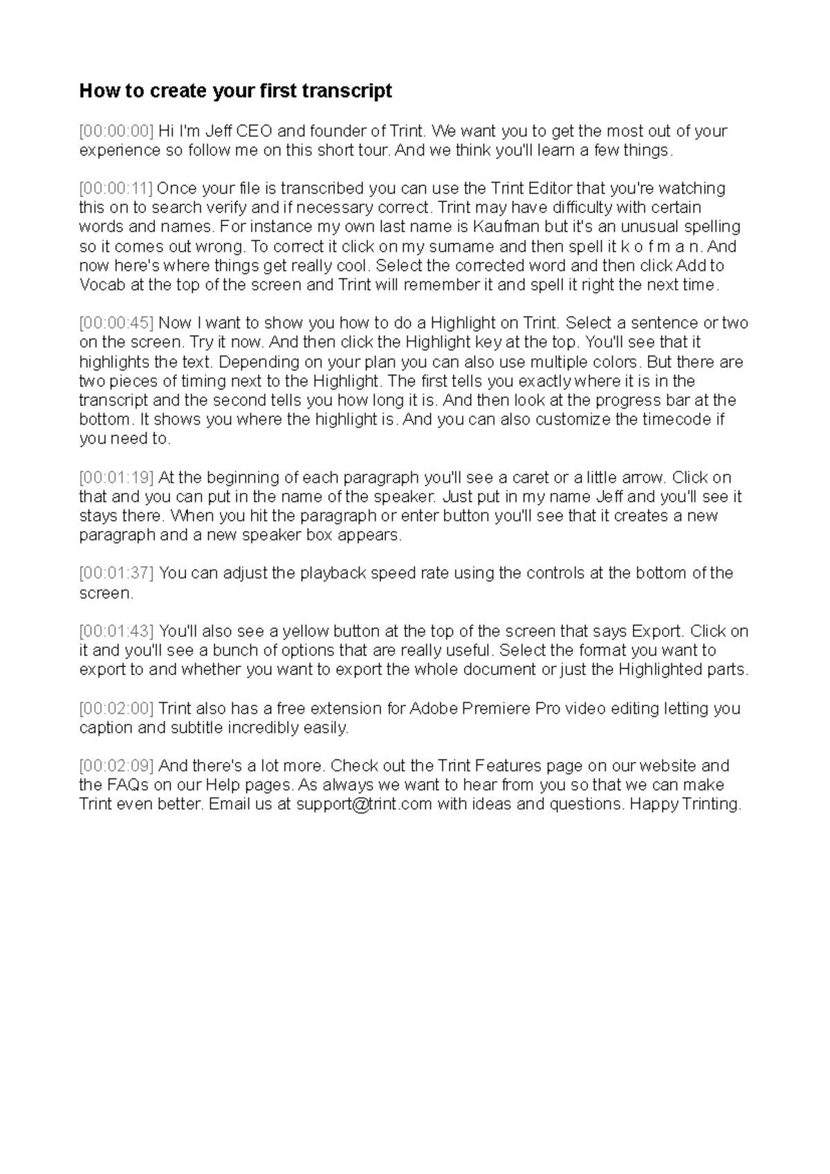 How to create your first transcript - How to create your first ...