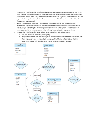 Er diagram - easy notes - Construct an E-R diagram for a car insurance ...