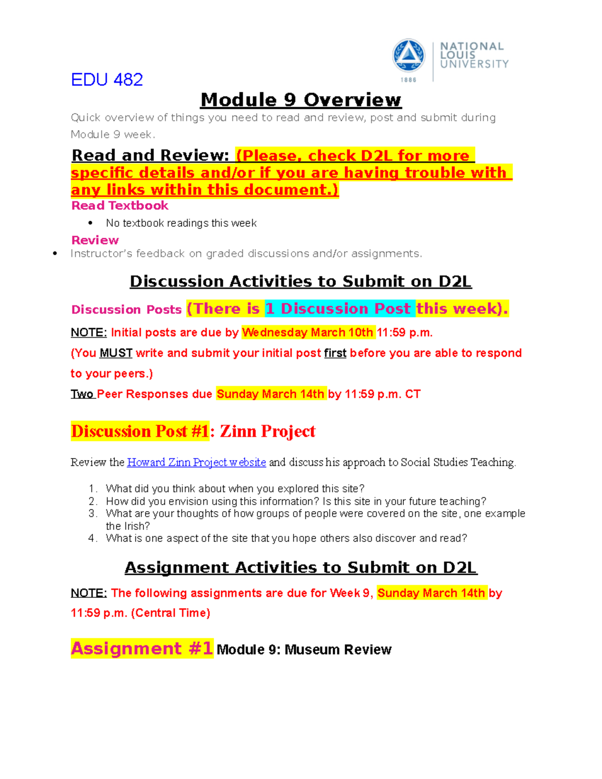 EDU 482 Module 9 Student Overview - EDU 482 Module 9 Overview Quick ...
