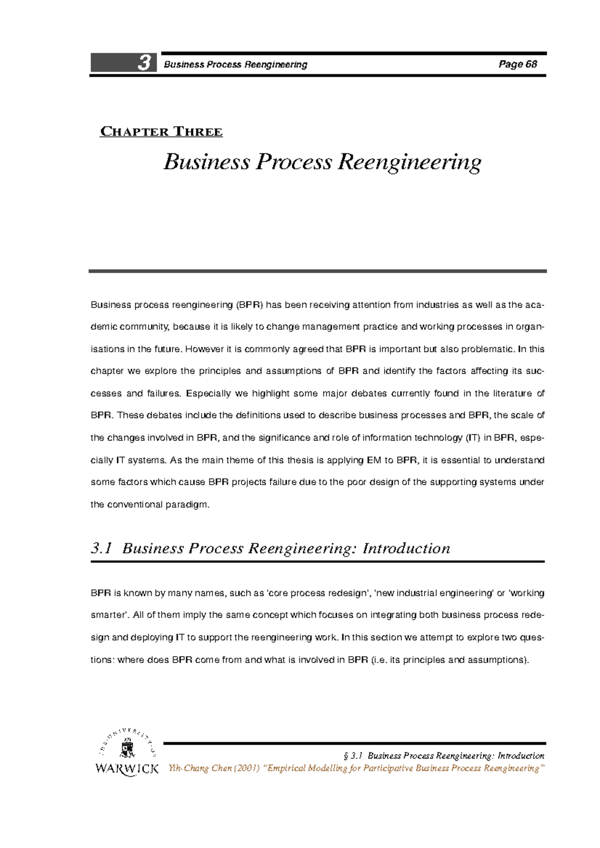 Lecture 1.1 BPR - § 3 Business Process Reengineering: Introduction ...