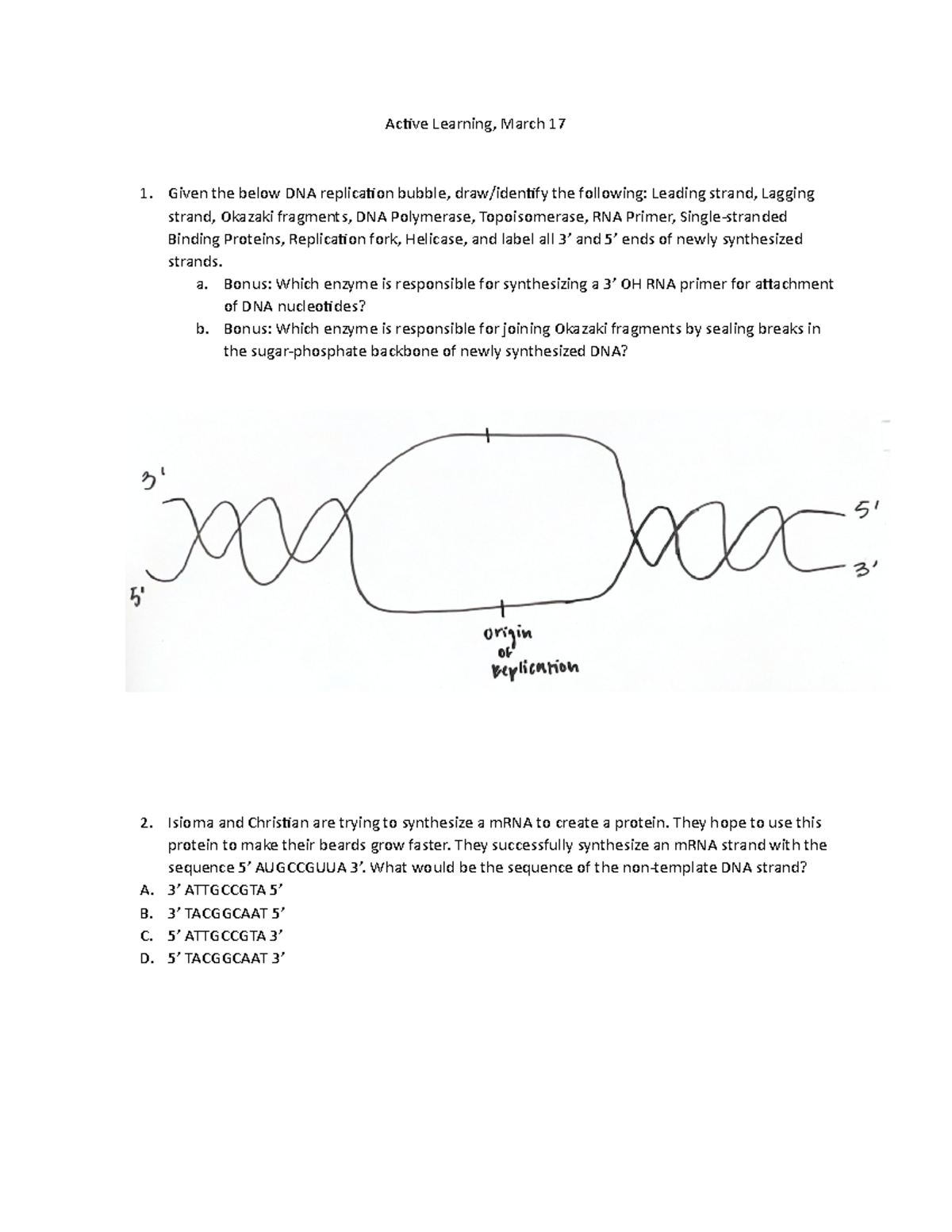 Active+Learning+Worksheet+March+17 - Active Learning, March 17 1. Given ...