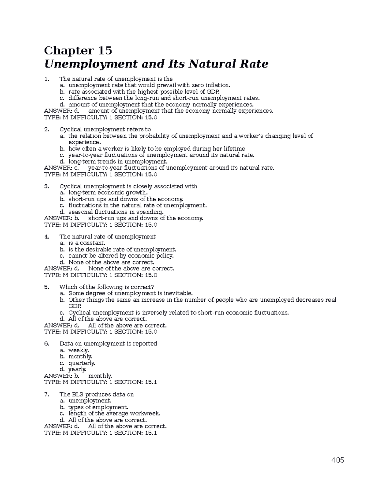 Chapter 15 - English version - Chapter 15 Unemployment and Its Natural ...