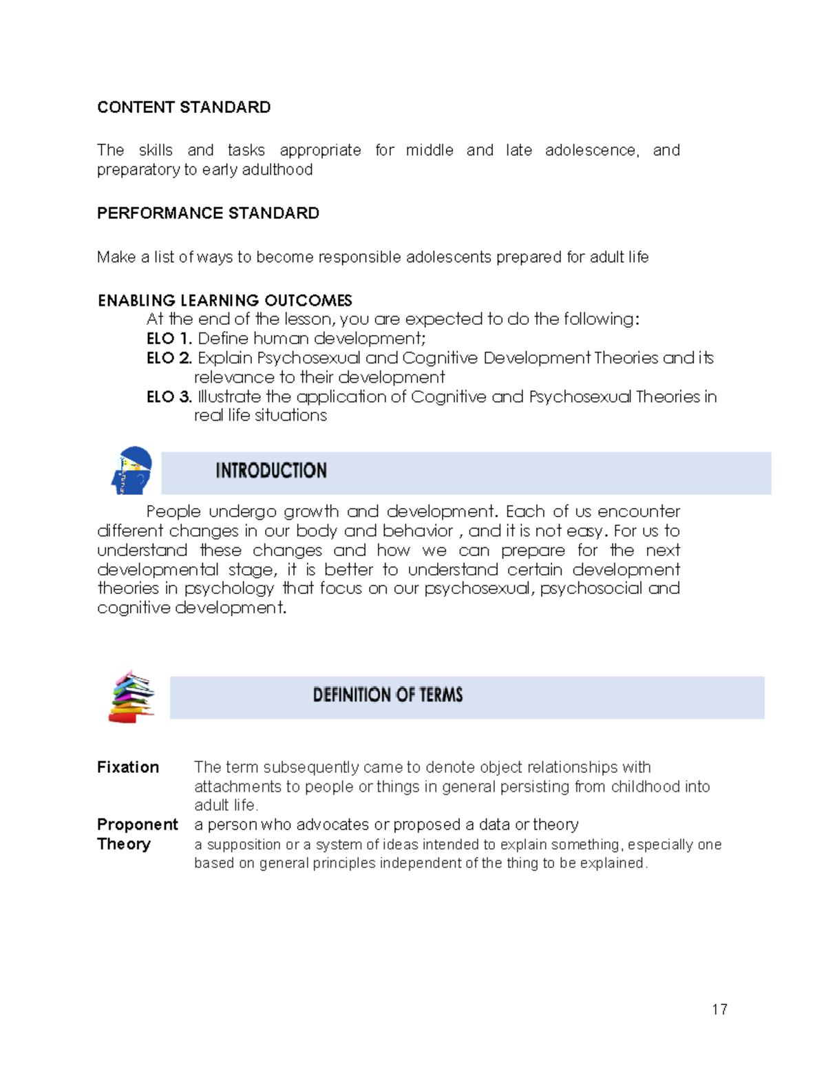 Content Standard - CONTENT STANDARD The skills and tasks appropriate ...