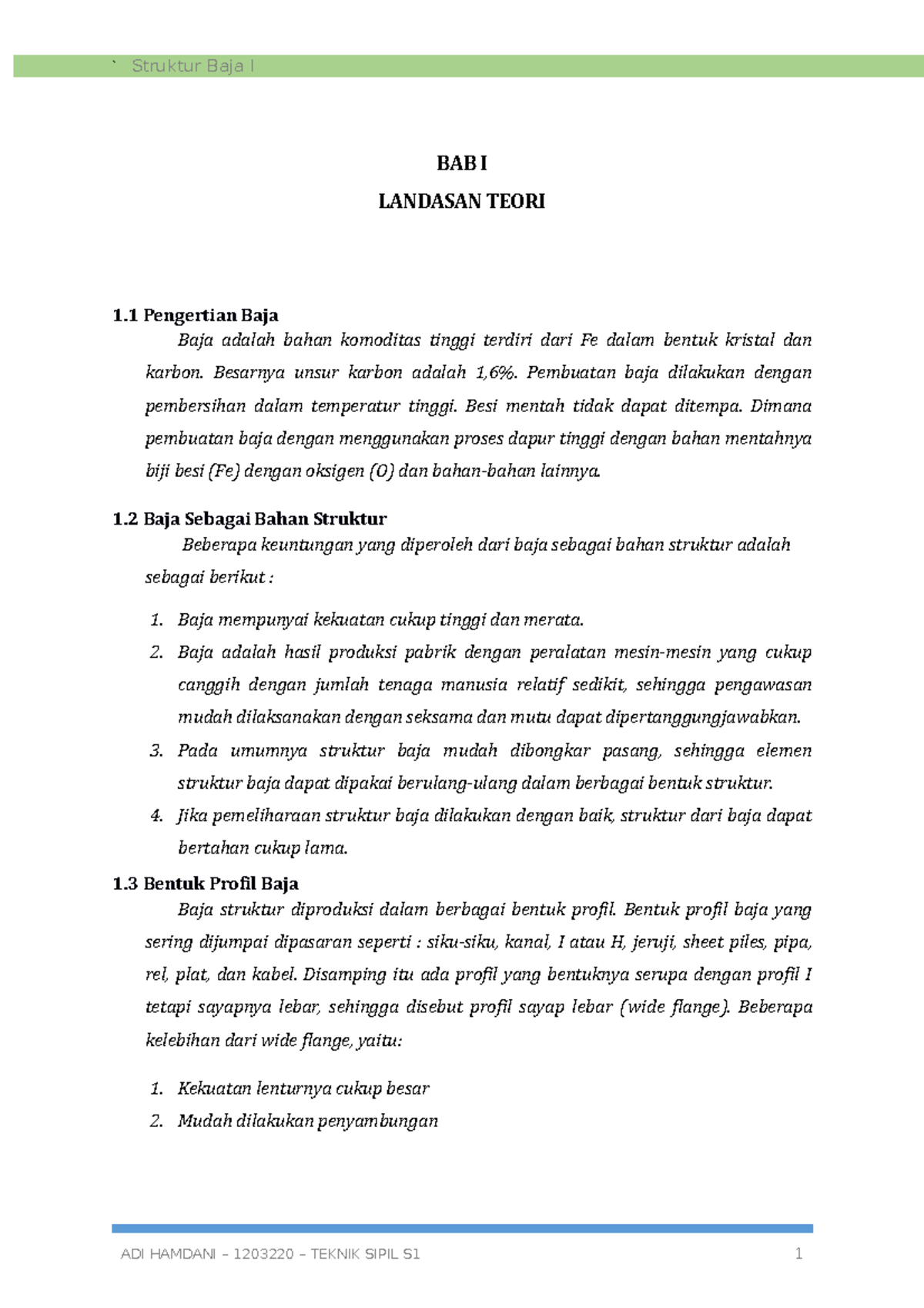 Desain Konstruksi Kuda kuda Rangka Atap - ` BAB I LANDASAN TEORI 1 ...