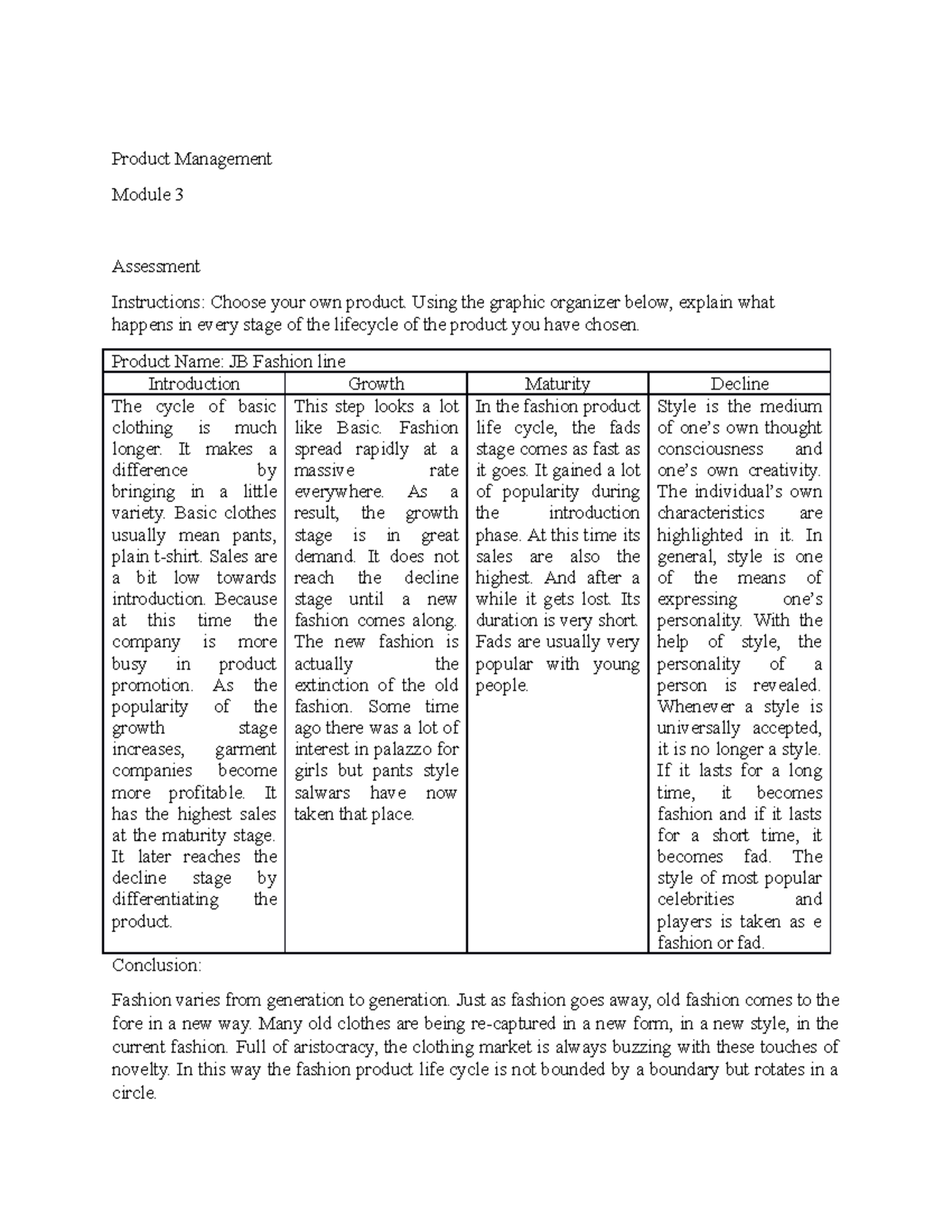 Module 3 Marketing - Essay - Product Management Module 3 Assessment ...