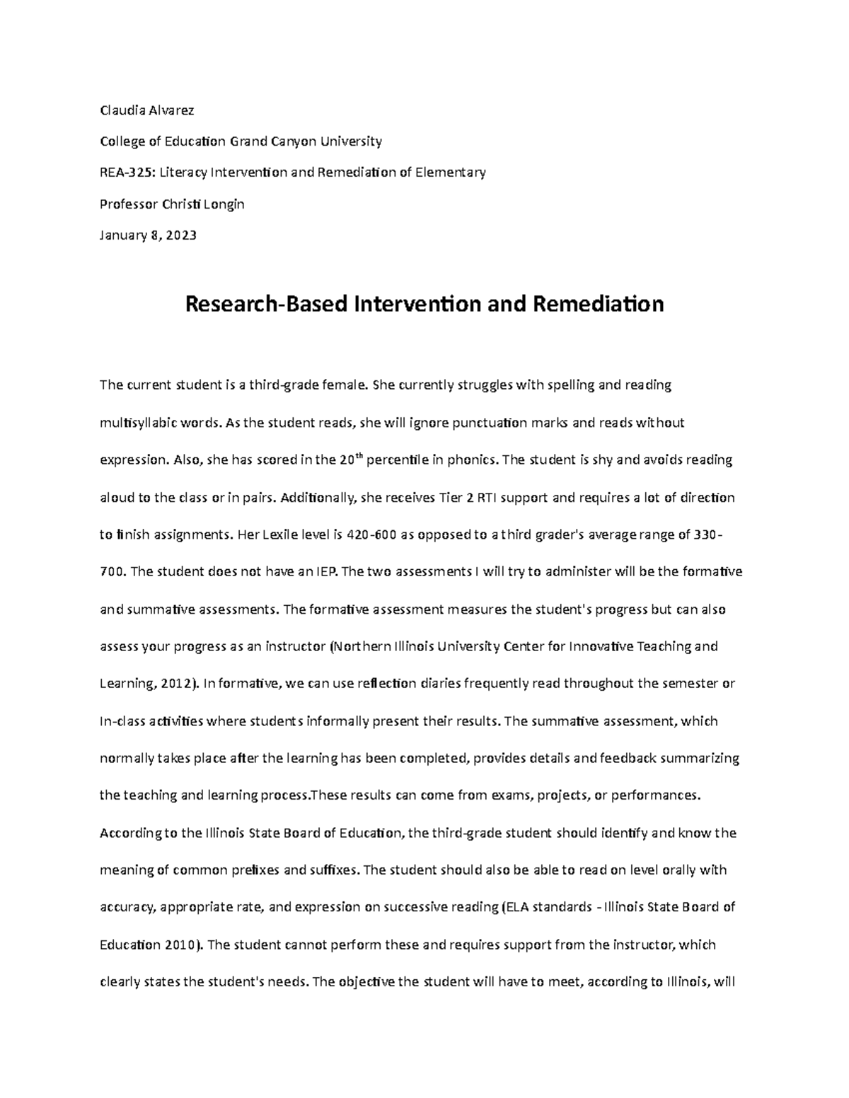 REA 325 Research-Based Interventions and Remediation topic 4 assignment ...