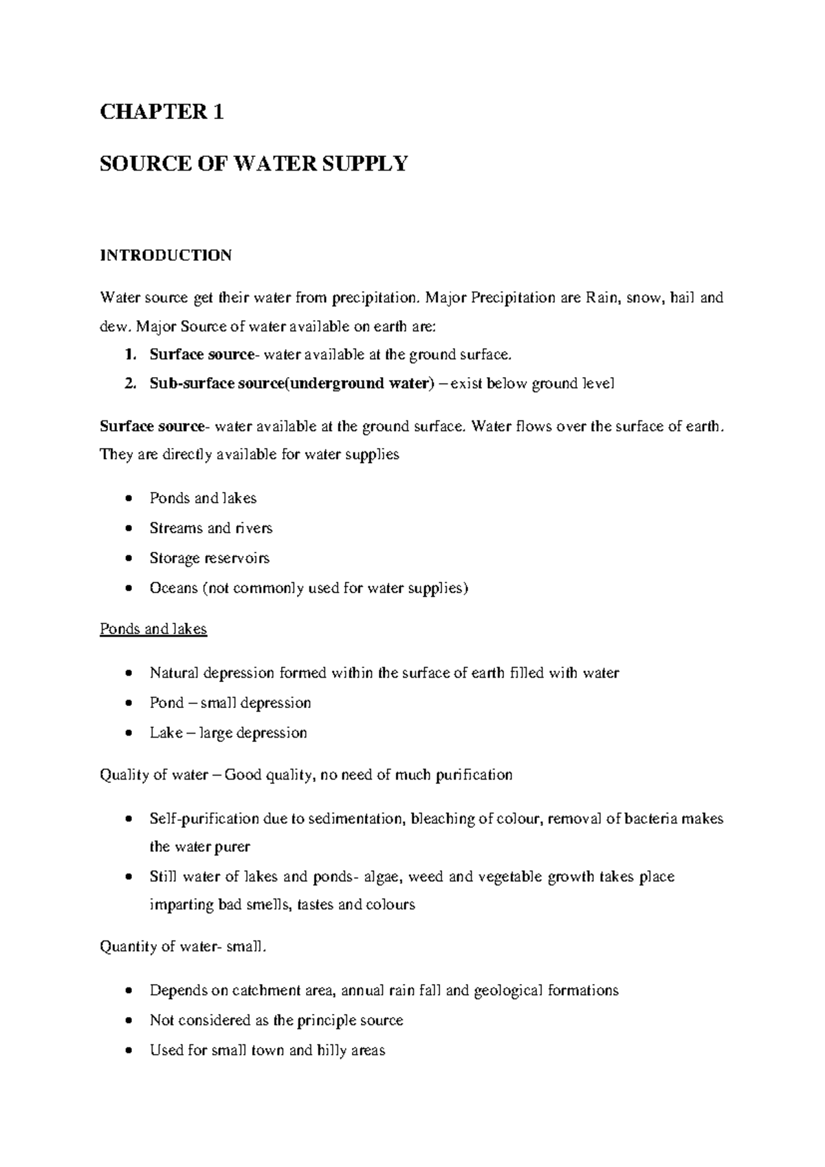 Chapter 1 - Lecture notes Environmental Engineering-1 - CHAPTER 1 ...
