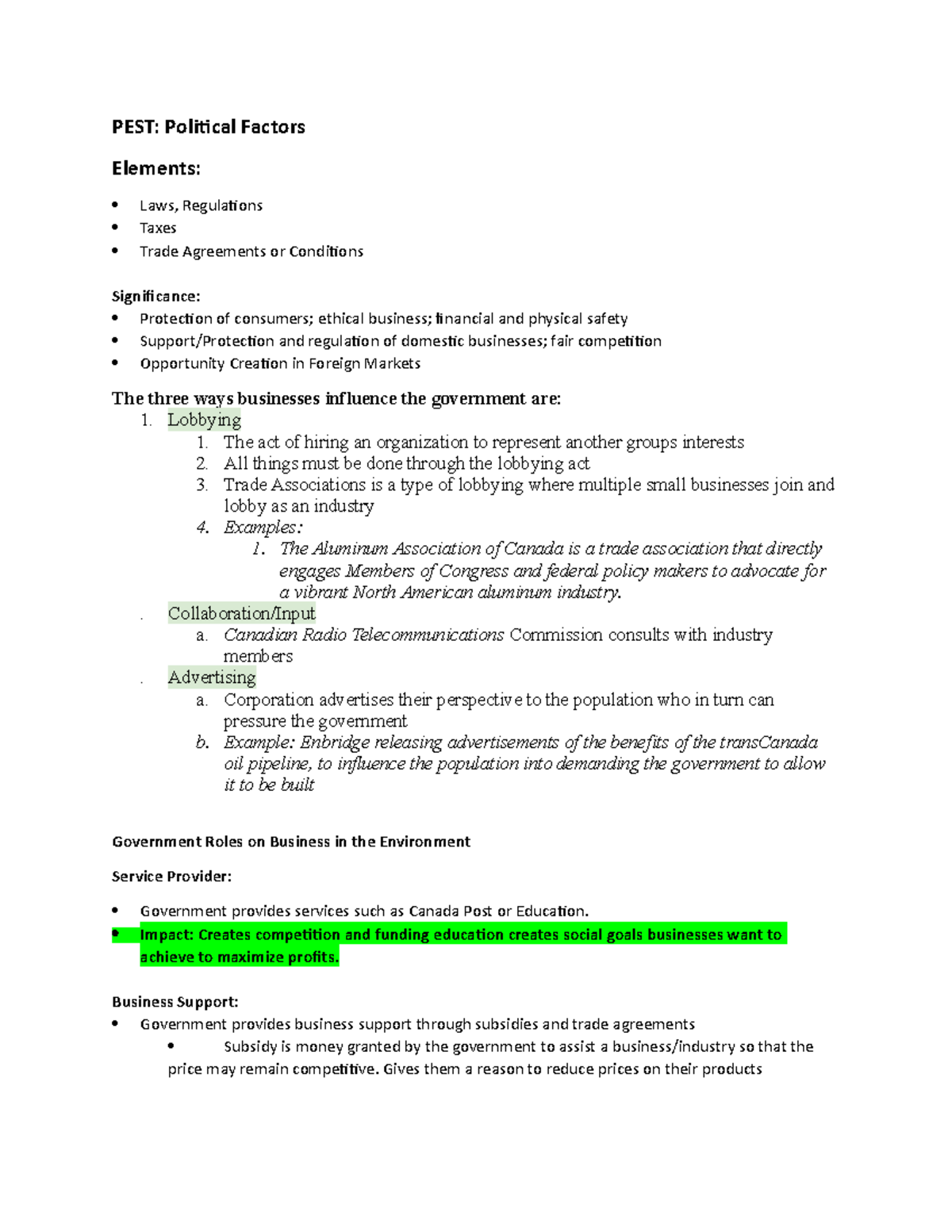 PEST Political Factors - PEST: Political Factors Elements: Laws ...