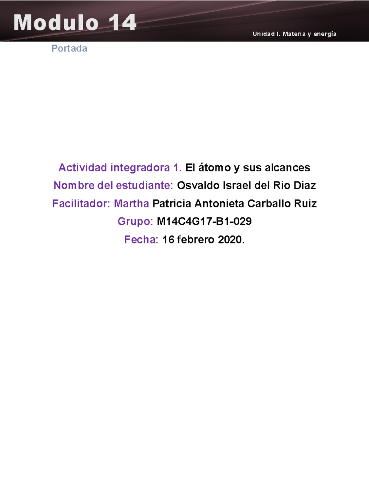 Pdfcoffee - .,.......... - Modulo 14 Unidad I. Materia y energía ...