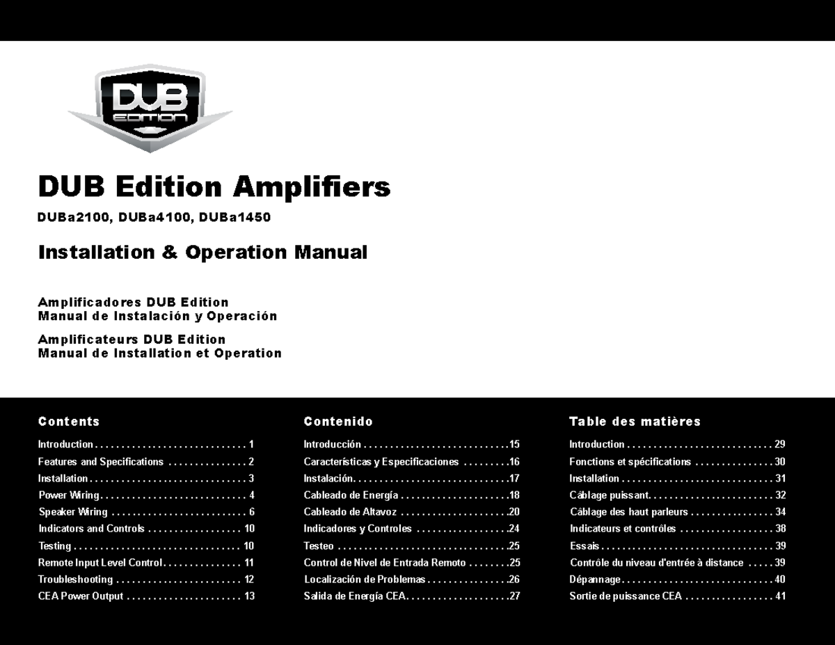 DUBA4100 OM - Manuales - DUB Edition Amplifiers Installation ...