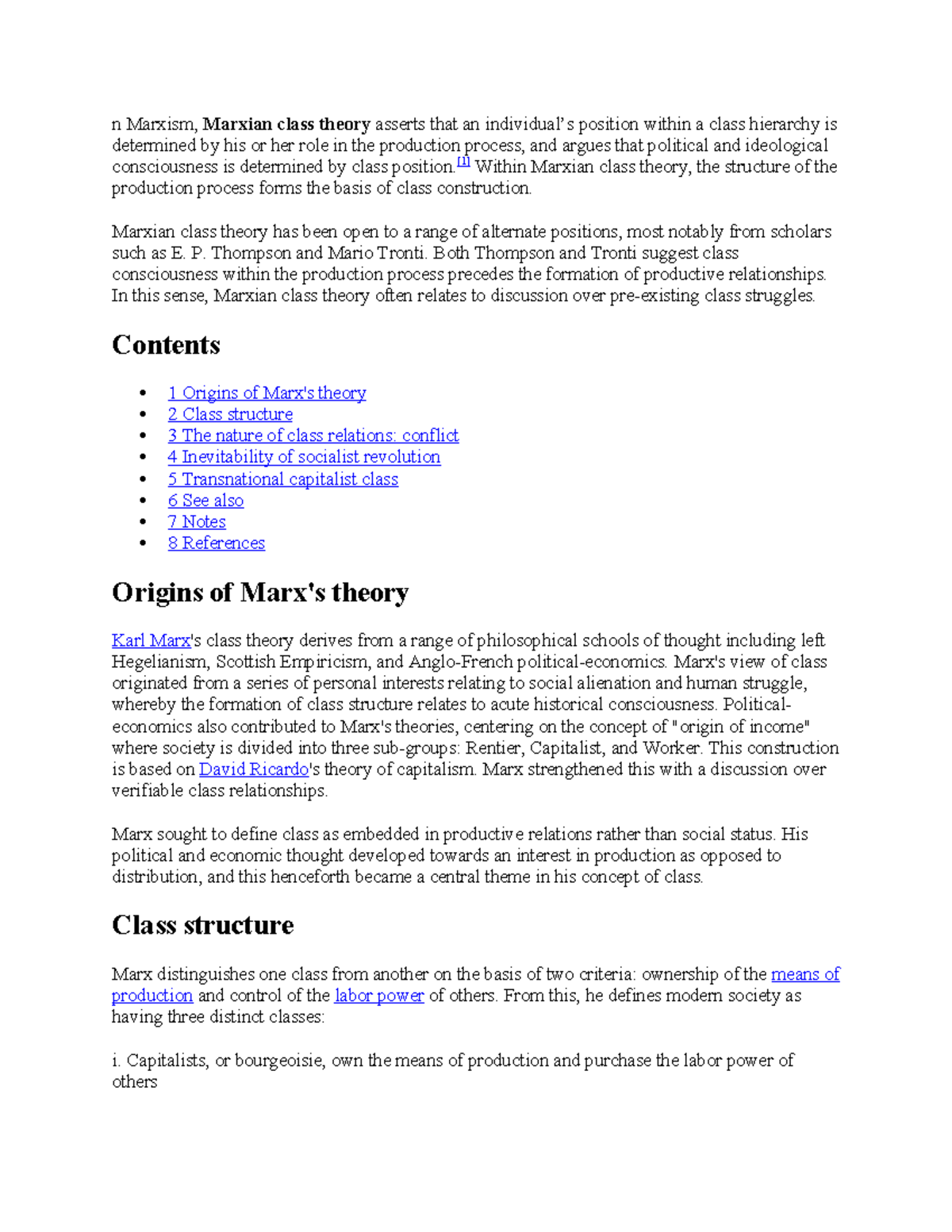 N Marxism - Summary BACHELOR OF LAW - n Marxism, Marxian class theory ...