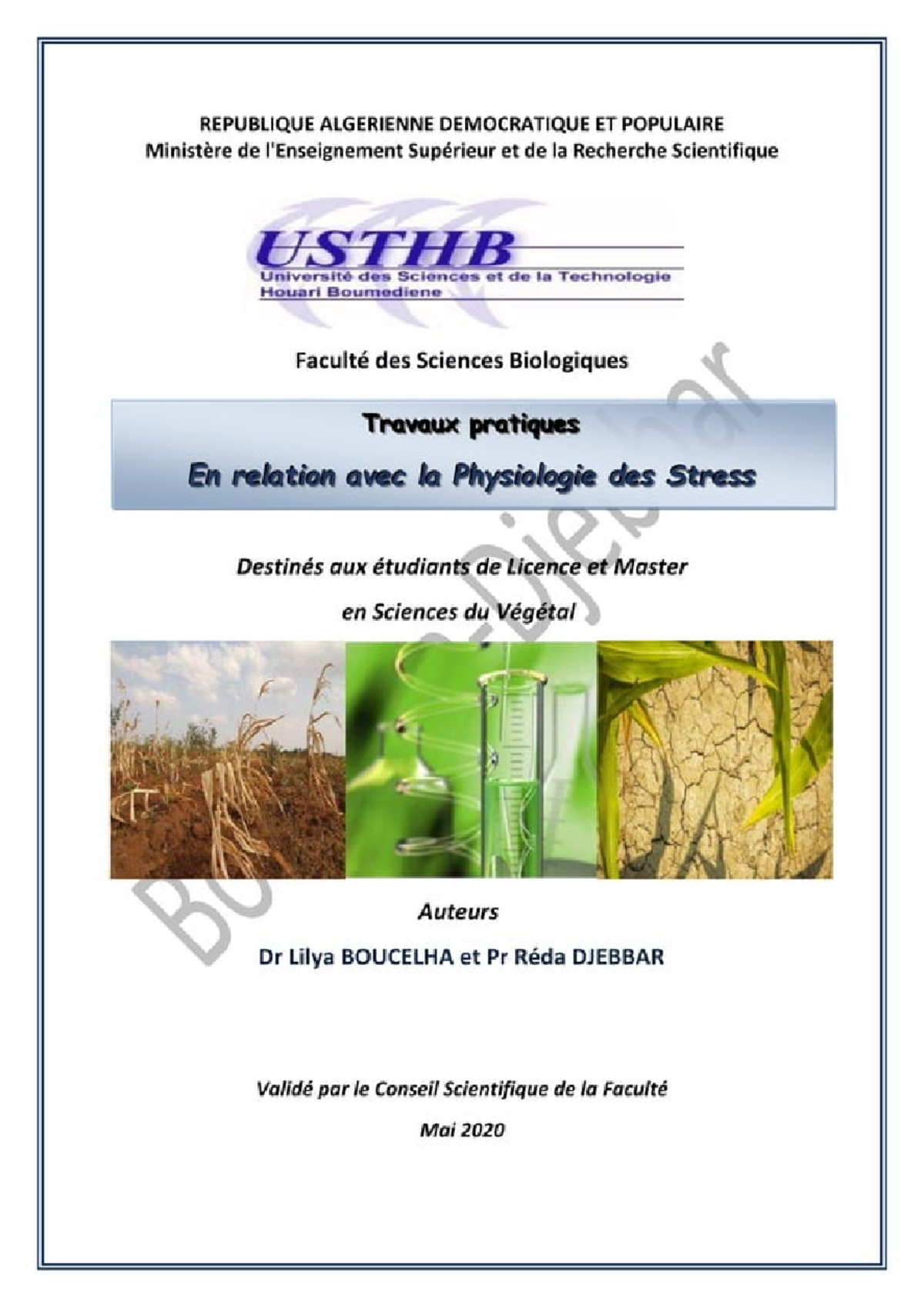 Polycopi tp physiologie des stressboucelha 2021pdf 252548251 - Biologie - Studocu