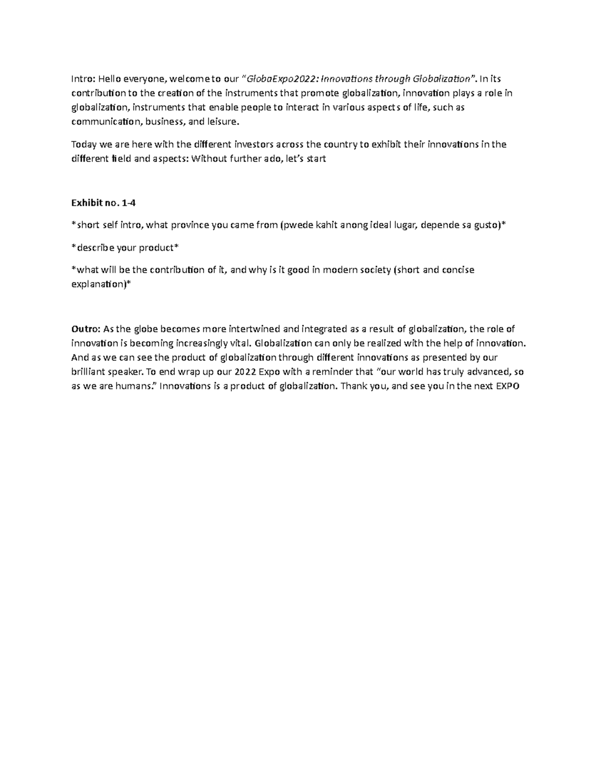 EXPO - Nskjdnsd sjdn sjdn sk dnsd - Intro: Hello everyone, welcome to ...