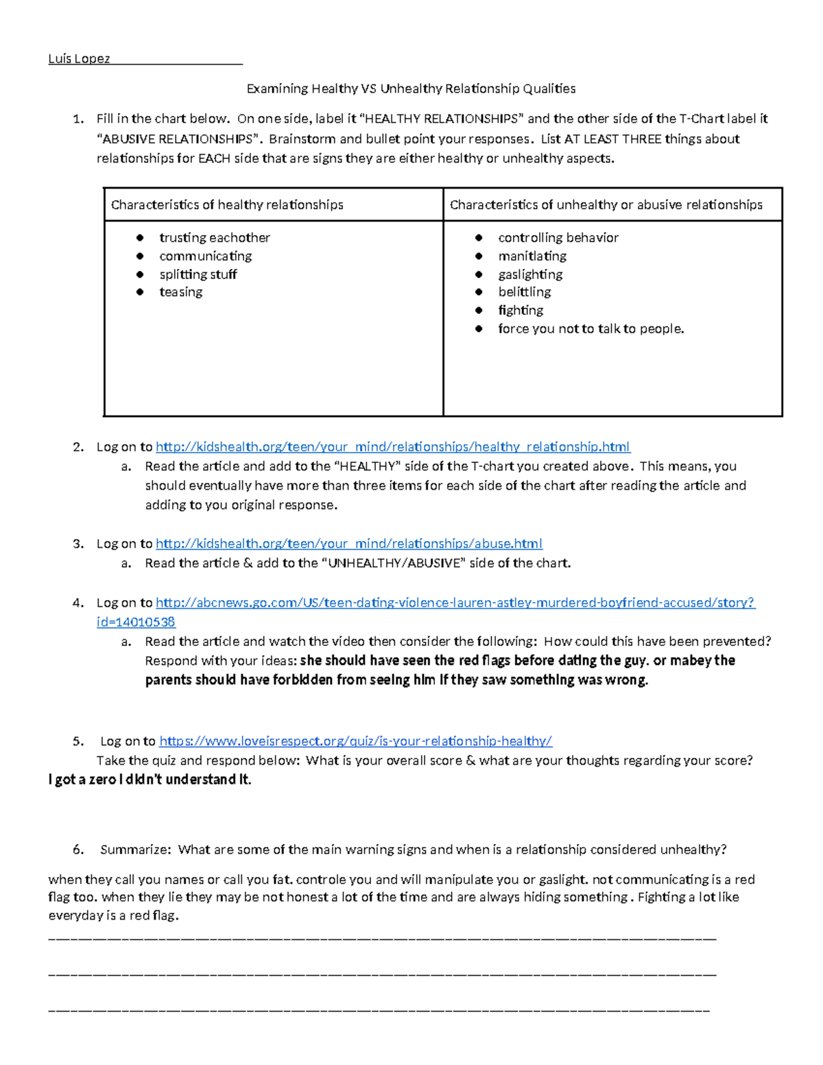 Luis Lopez Healthy vs abusive relationships - Luis Lopez Examining ...