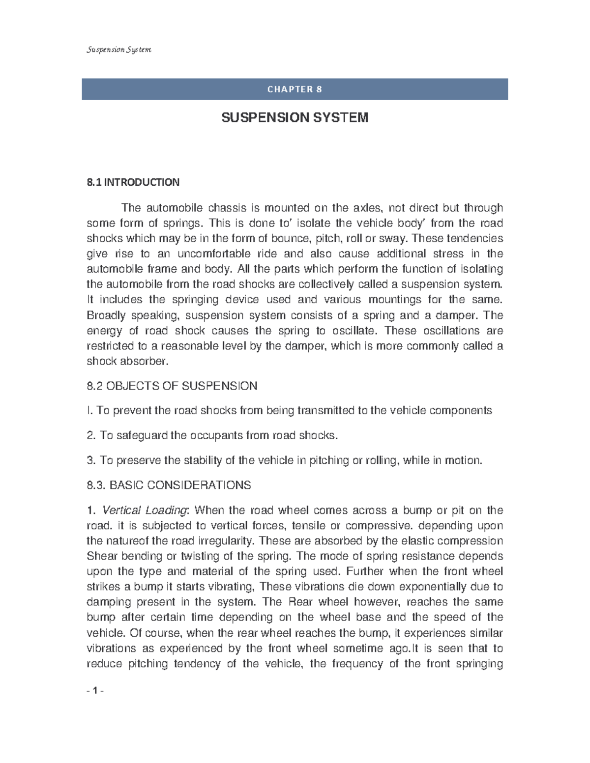 Chapter 8-Suspension System Engineering Duniya.com - SUSPENSION SYSTEM ...