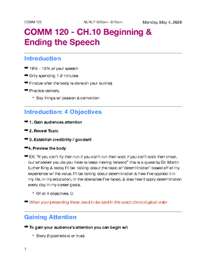 COMM 120 - CH.15 Speaking to Inform Notes - COMM 120 - CH: Speaking to ...