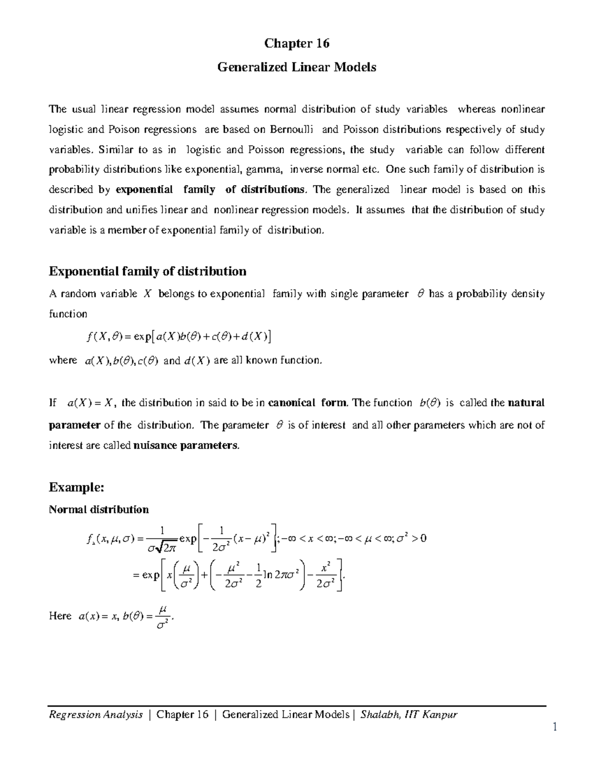 Chapter 16-Regression-Generalized Linear Models - Chapter 16 ...