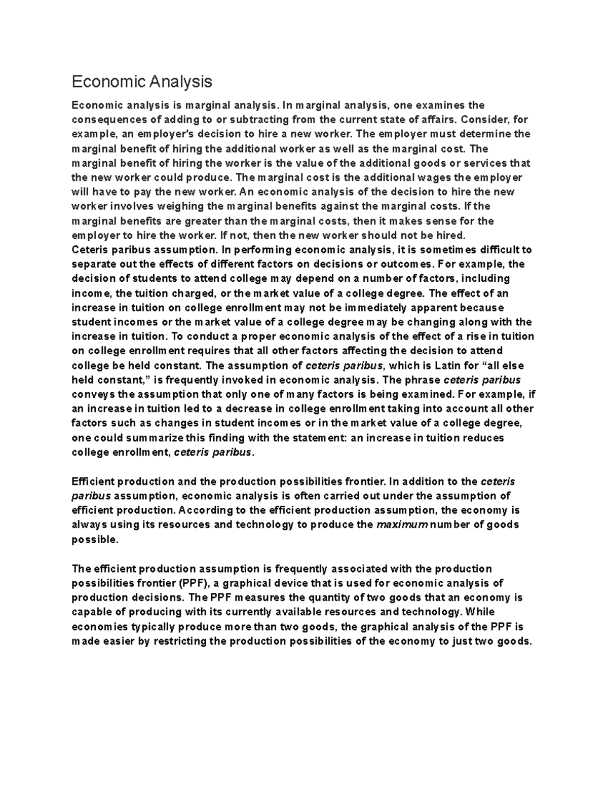 Untitled document (69) - Economic Analysis Economic analysis is ...