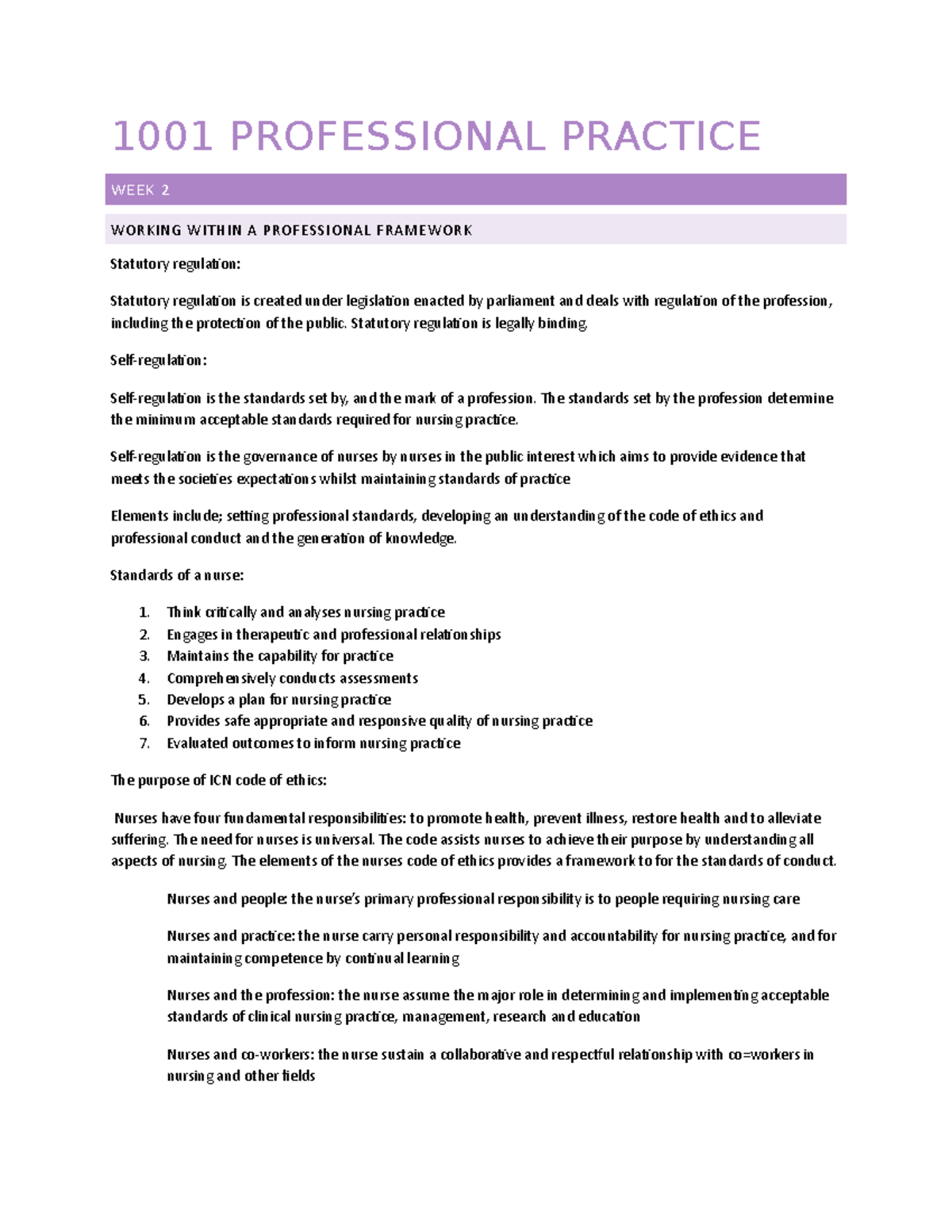 1001 professional practice - 1001 PROFESSIONAL PRACTICE WEEK 2 WORKING ...